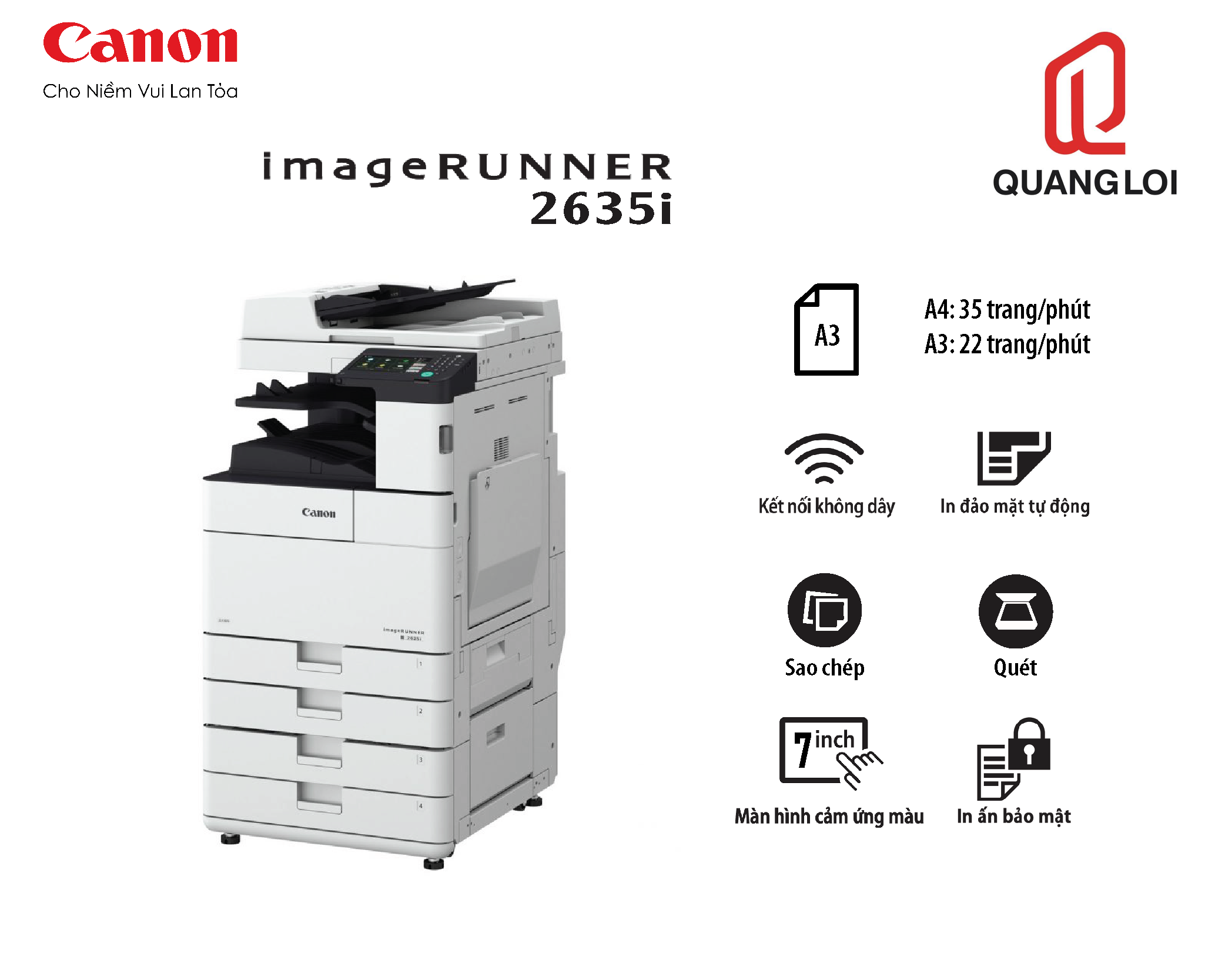 Máy photocopy Canon IMAGERUNNER ADVANCE 4545i III kèm DADF AV1